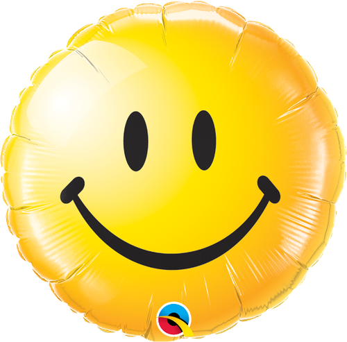 QUALATEX - FOIL BALLOON 46CM - "SMILEY FACE" YELLOW | eBay