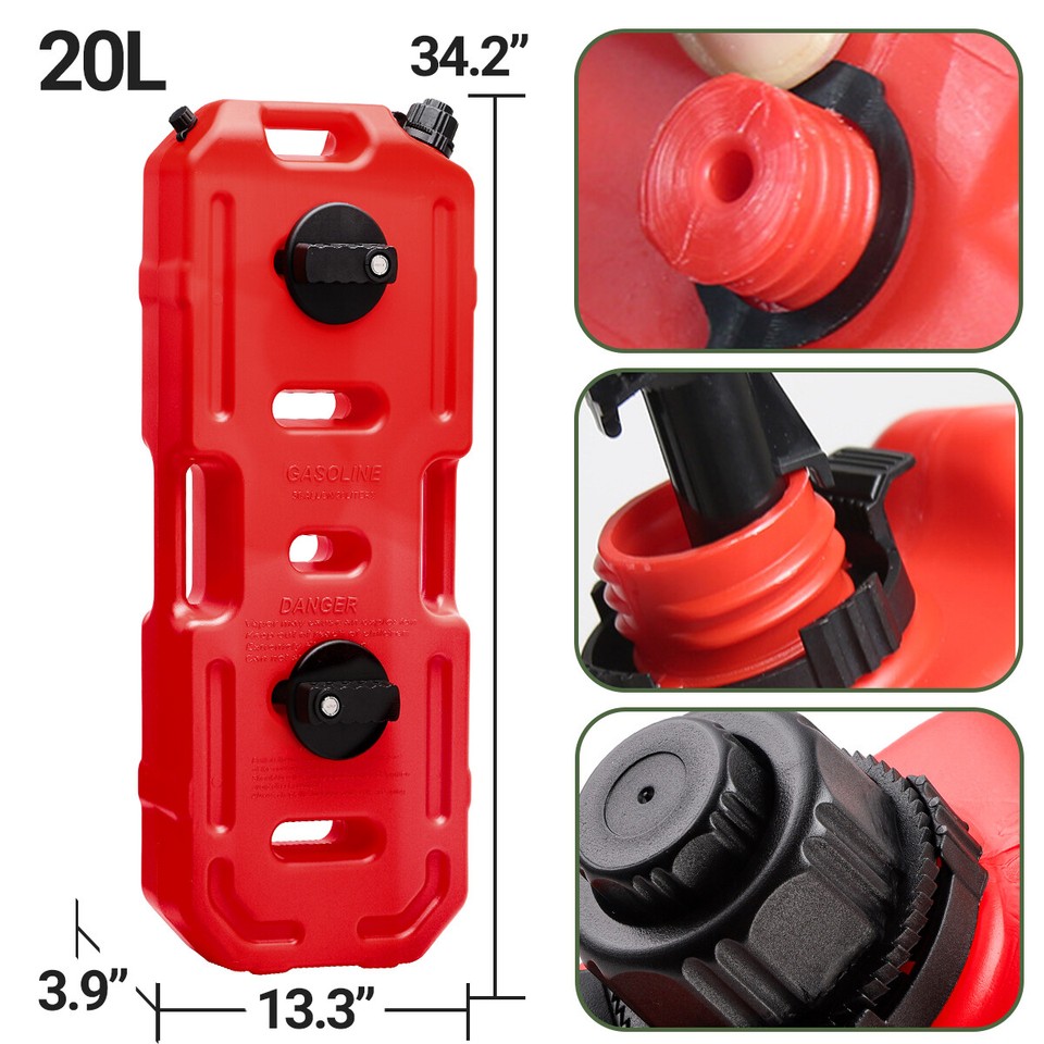 20L 5Gallon Tank Fuel Gas Gasoline with Lock ATV SUV Truck Can ...