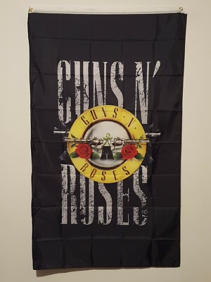 Quality GUNS N ROSES Flag 150 x 90cm Banner for the Man Cave logo ...