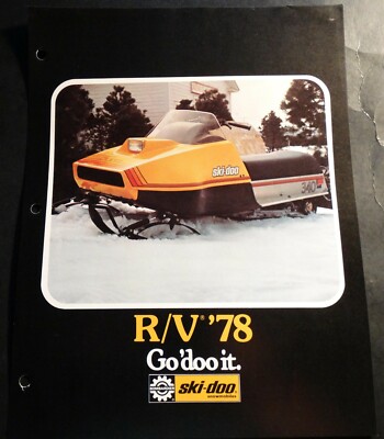 VINTAGE 1978 SKI-DOO RV SNOWMOBILE SALES BROCHURE SINGLE PAGE 2 SIDED ...