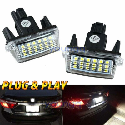 2pcs Bright White LED License Plate Light Rear Lamp For Toyota Camry ...