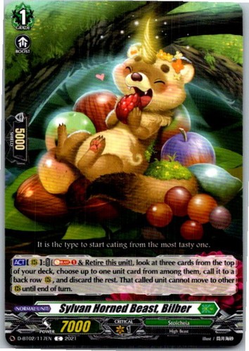 Sylvan Horned Beast, Bilber D-BT02/117EN C Cardfight!! Vanguard CFV NM ...