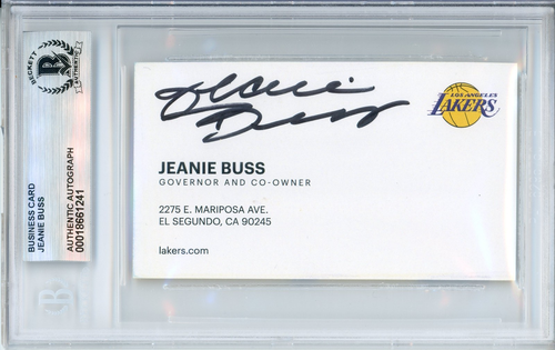 Jeanie Buss LA Lakers Signed Business Card Beckett Authentic Autograph ...