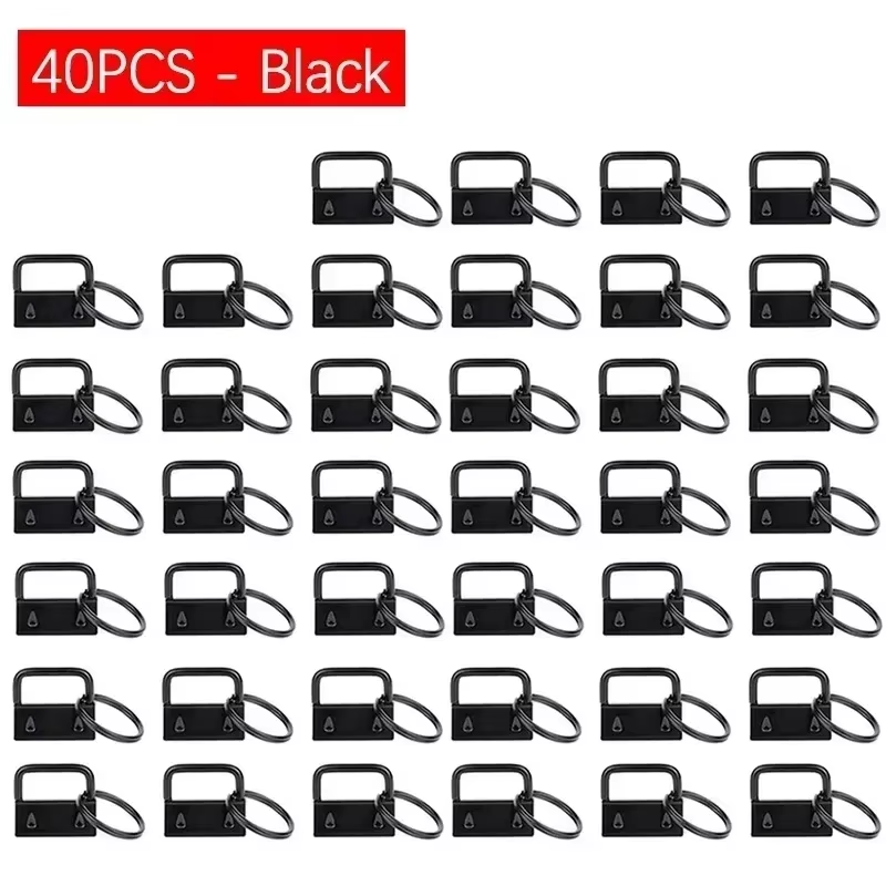 20/40/60PCS Webbing Tail Clip Key Fob Hardware 25Mm Keychain Split Ring ...