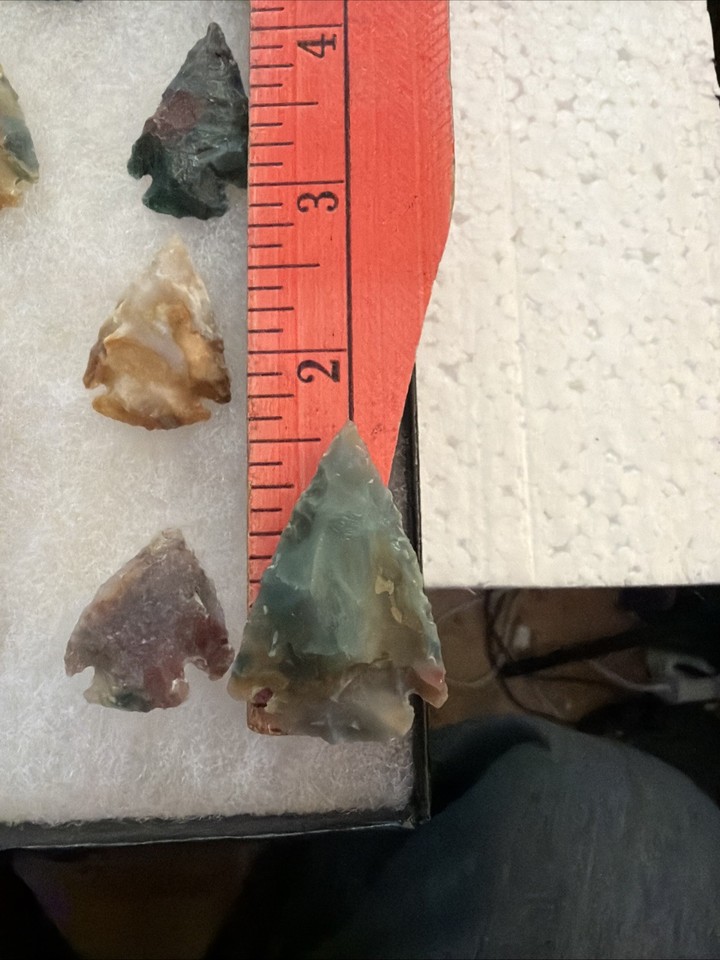 Collection! LOT of 36 Smaller Flint ARROW HEADS in DISPLAY Case. 1”-1 1 ...