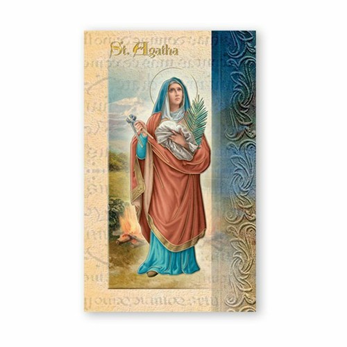 Saint St. Agatha - Biography, prayer, Feast Day, etc... Folder Card | eBay