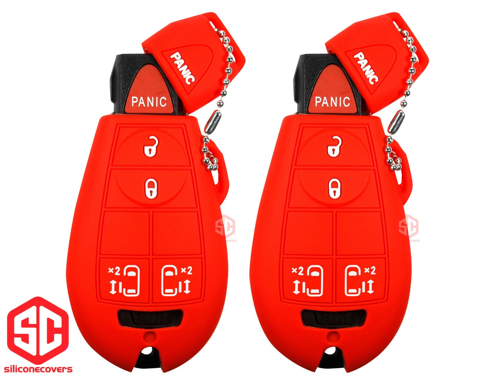2x New Key Fob Remote Fobik Silicone Cover Fit - For Chrysler Dodge VW ...