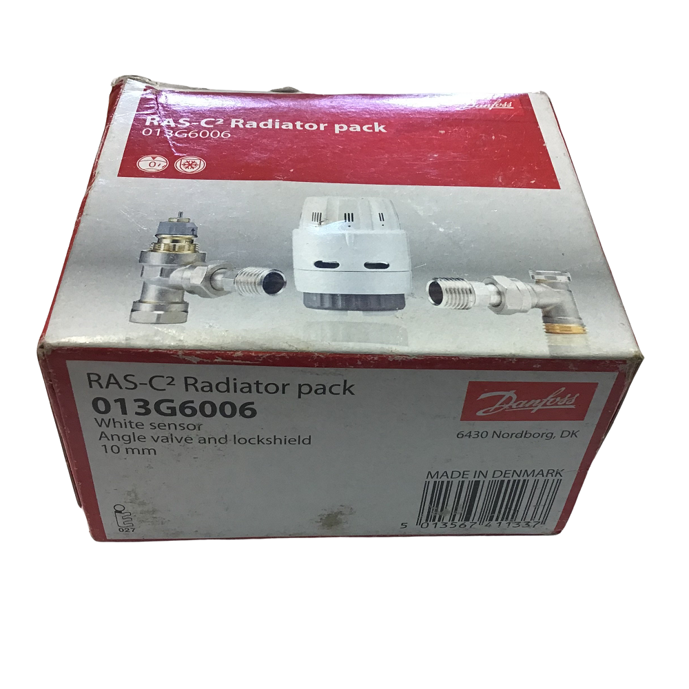 Danfoss 10mm Angled Valve and Lockshield RAS-C2 Radiator Pack 013G6006 ...