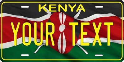 Kenya Flag License Plate Personalized Custom Auto Bike Motorcycle Tag ...