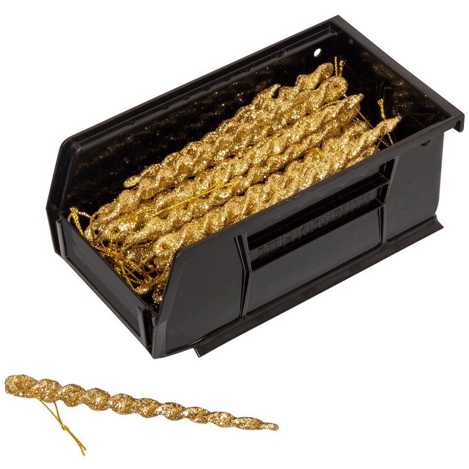 Akro-Mils 30220 Black Plastic Storage Bin Hanging Stacking Containers ...