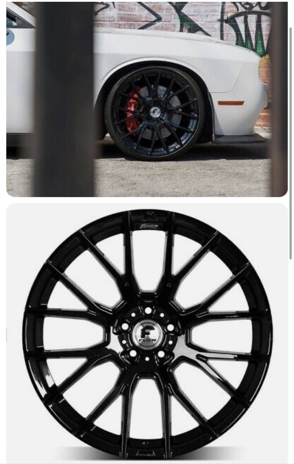 24" Forgiato Flow 001 Glossy Black Forged Charger Challenger Wheels ...