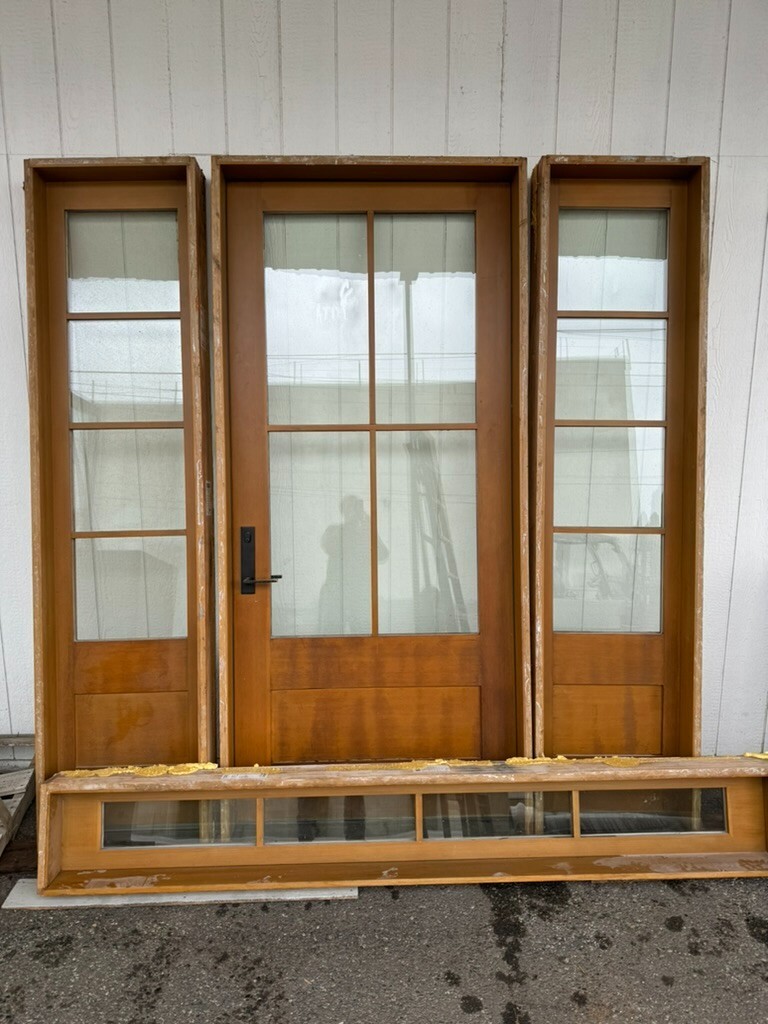Huttig Front Door w/sidelights and transom | eBay