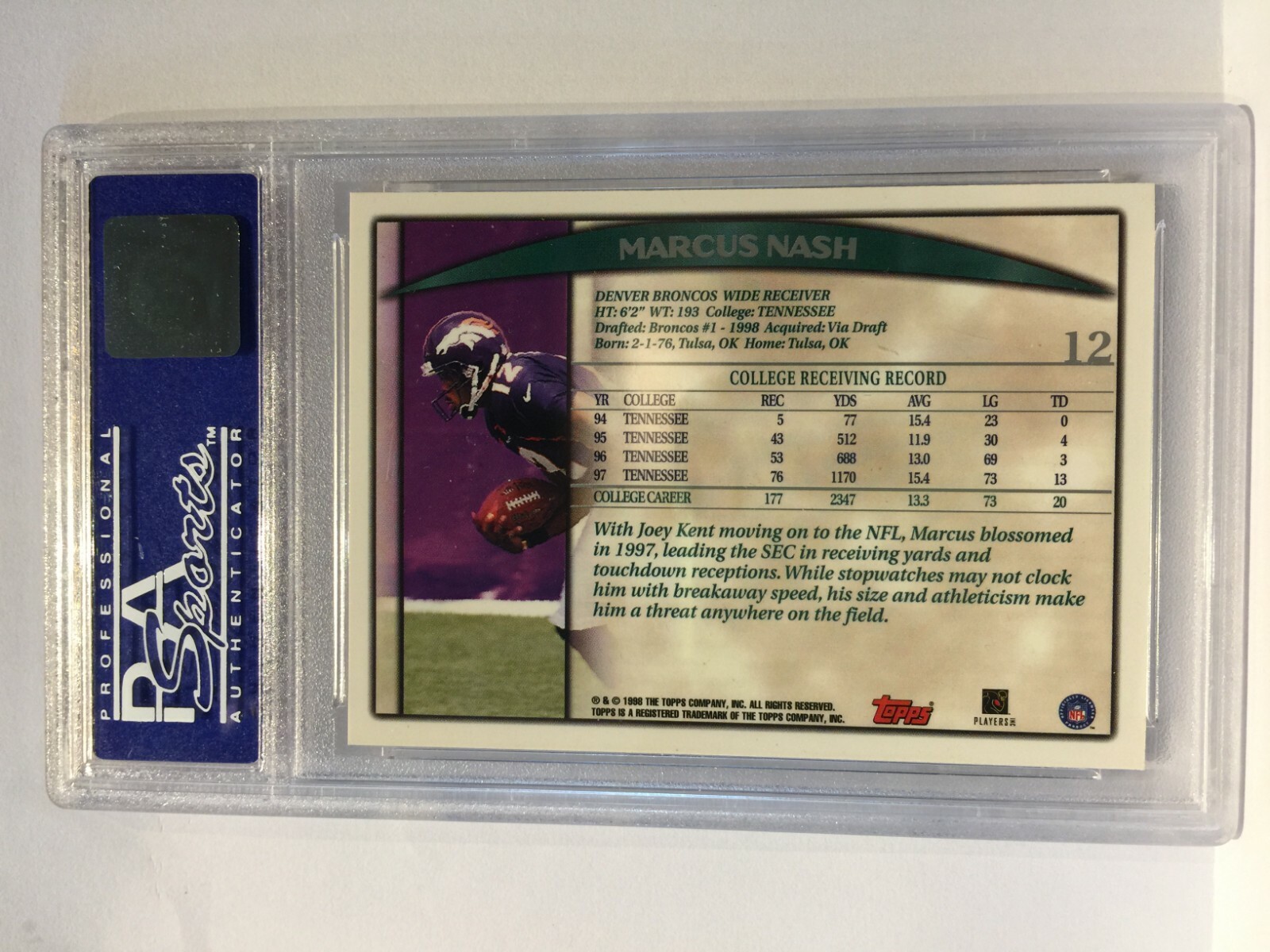 1998 Topps Season Opener - Draft Picks Marcus Nash #12 (RC) for sale ...