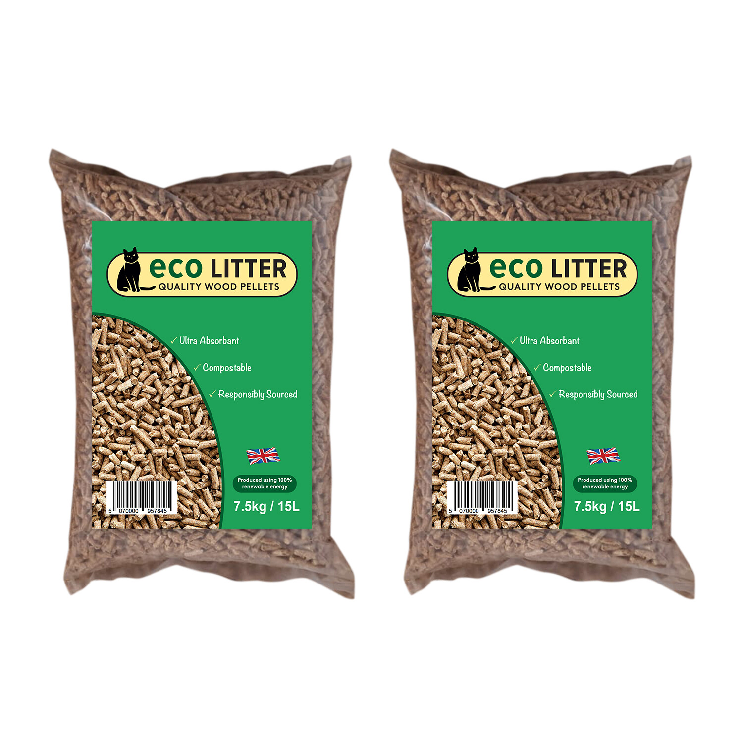 MaxGrow Cat and Kitten Eco Litter Wood Pellets - Fast Absorbent and Eco ...
