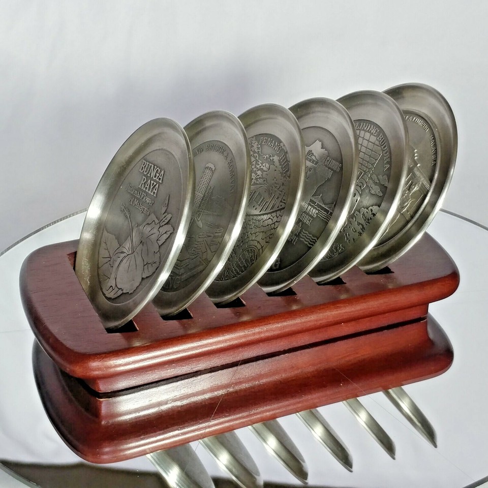 ROYAL SELANGOR PEWTER COASTER SET of 6 | eBay