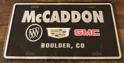 McCaddon Buick Cadillac GMC Dealership Booster License Plate Boulder ...