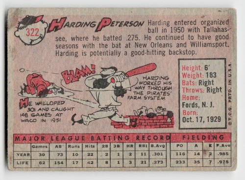 1958 Topps #322 Harding Peterson | eBay