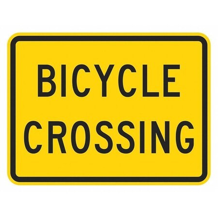 LYLE T1-1550-DG_18x12 Bicycle Crossing Traffic Sign, 12 in H, 18 in W ...