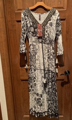 Me 2 Magic Women’s Medium Maxi Dress Black, White, Metallic | eBay