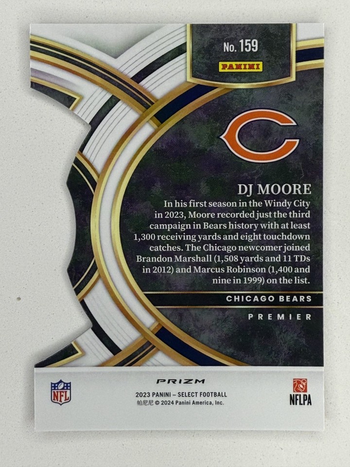 2023 Panini Select - Premier Level D.J. Moore #159 Red & Yellow Prizm ...