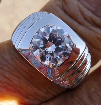 3 Ct Brillant Herren Bling Ring Oben Vintage Cz Sterlingsilber Size 12 ...