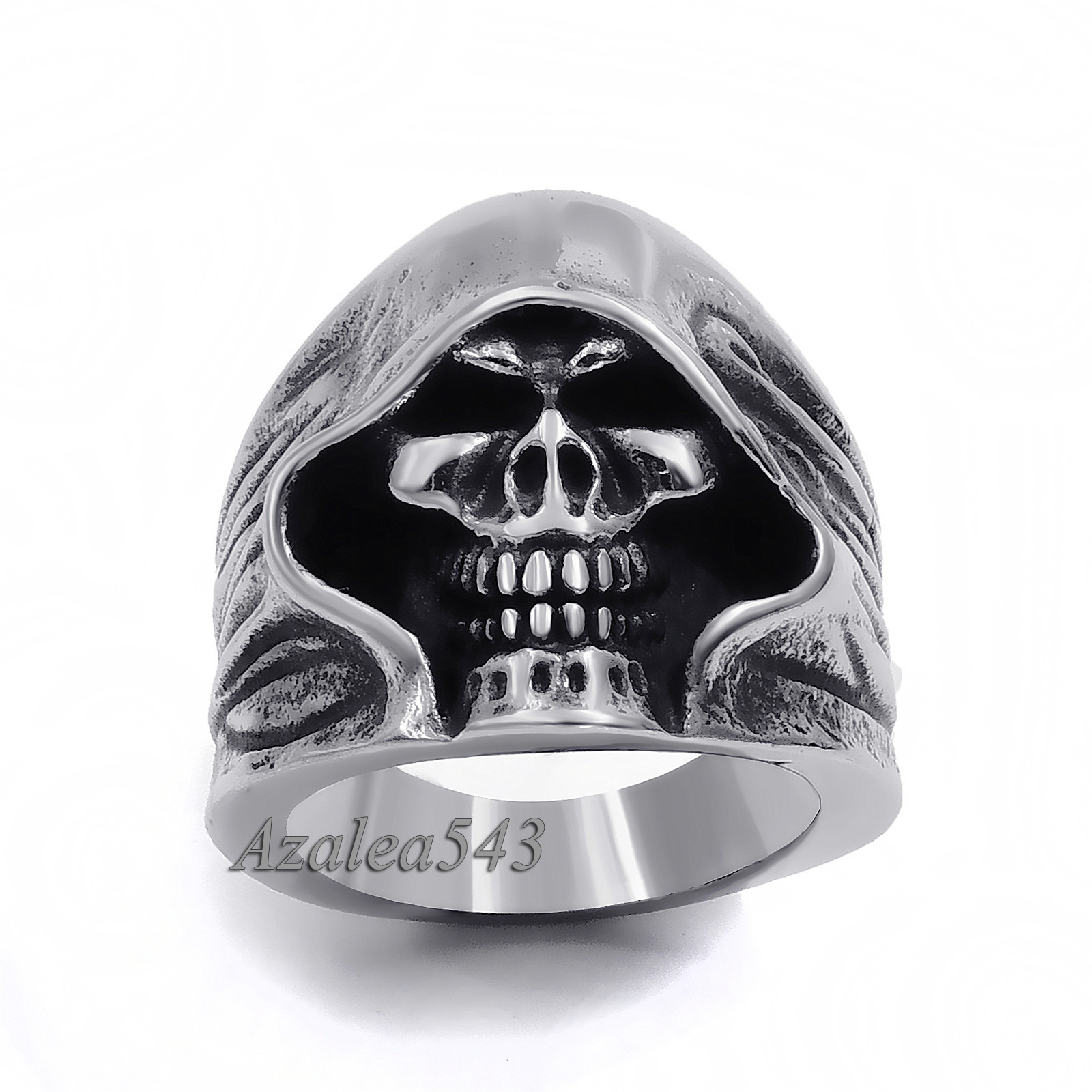 Death Angel Darkness Grim Reaper Solid Stainless Steel Men Ring | eBay