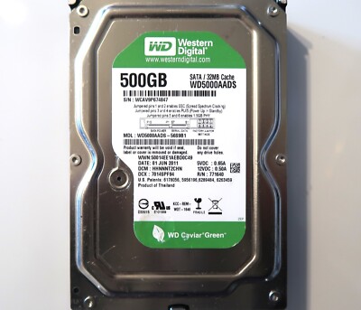 WD WD5000AADS-56S9B1 HHNNNT2CHN (WCAV) Thailand 500gb 3.5" Sata HDD ...