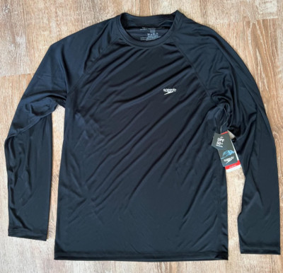 Speedo Men’s UV Swim Shirt Long Sleeve Loose Fit Easy Tee. Men’s Small ...