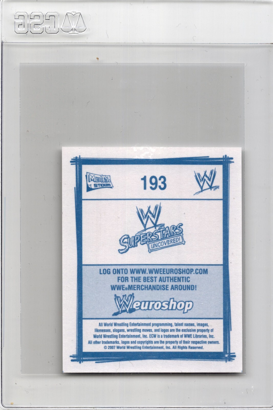 2007 Topps WWE Stickers Kane #193 | eBay