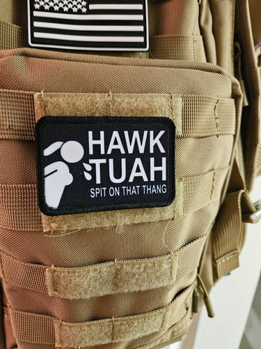 Hawk tuah viral meme patch 2"x3" hook & loop backing morale patch ...