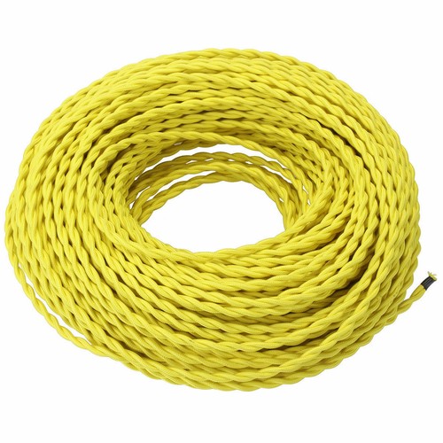 2/ 3 Core Twisted Vintage Style Coloured TWIST Braided Fabric Cable ...