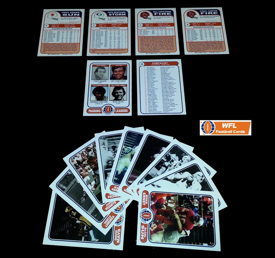 World football League WFL Football Cards Quarterback Set USFL XFL UFL ...