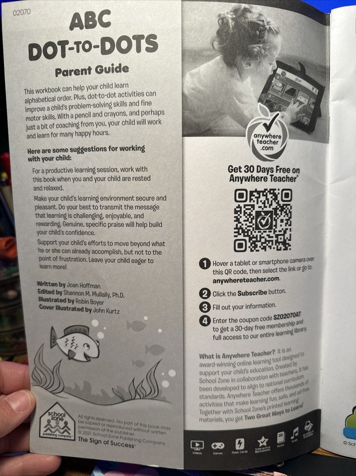 School Zone ABC Dot-To-Dots Workbook: Preschool, Kindergarten, Connect ...