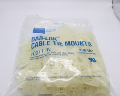 Bag of 100 08463 Dennison BAR-LOK CABLE TIE MOUNTS | eBay