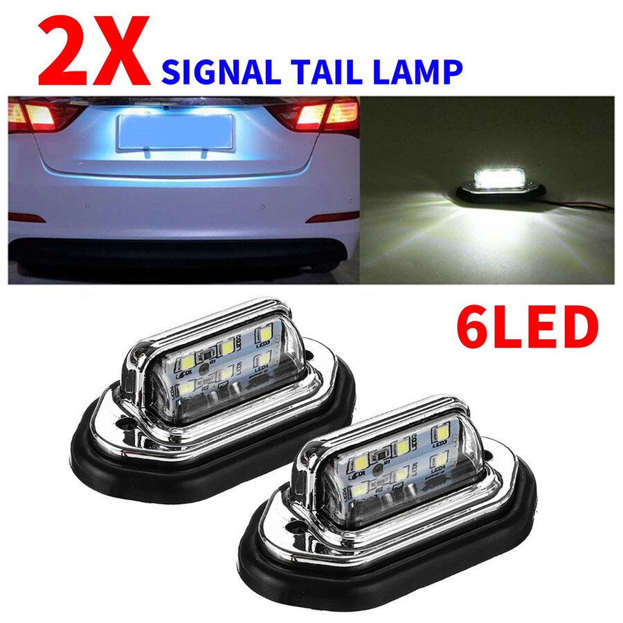 2x LED Rear Tail License Number Plate Light Lamp 12V 24V Car Truck ...