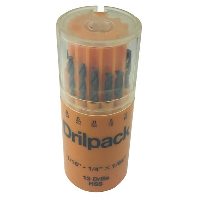 13 Piece Drill Set In Dial a Drill Case 1/16 - 1/4" x 1/64" | eBay UK