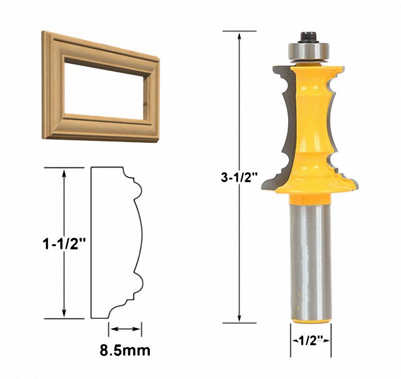 1 1/2" 2 1/2" Door Window Architectural Molding Router Bit - 1/2" Shank ...