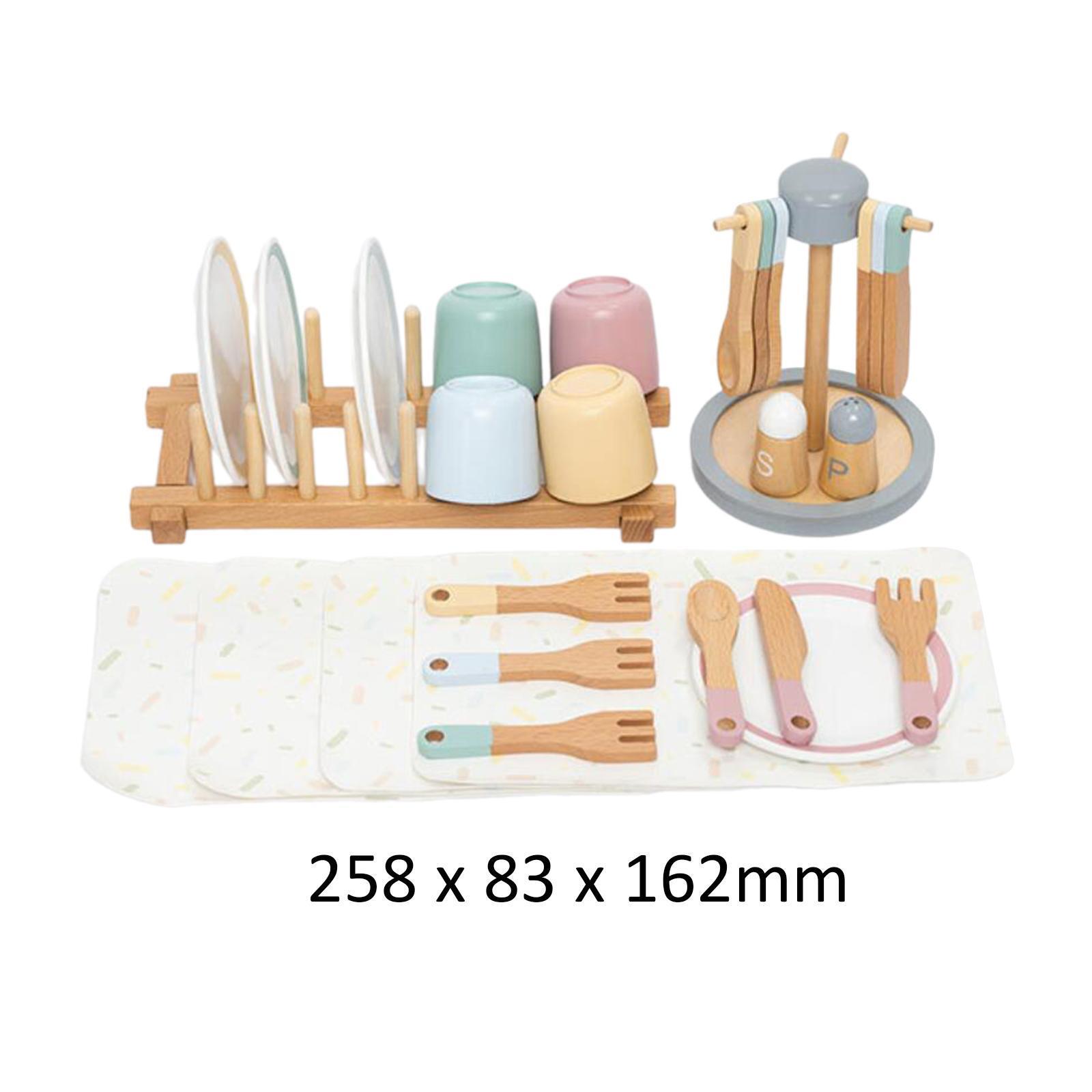 Wooden Toy Plates Dishes Wooden Toy Tableware Forks Role Play ...