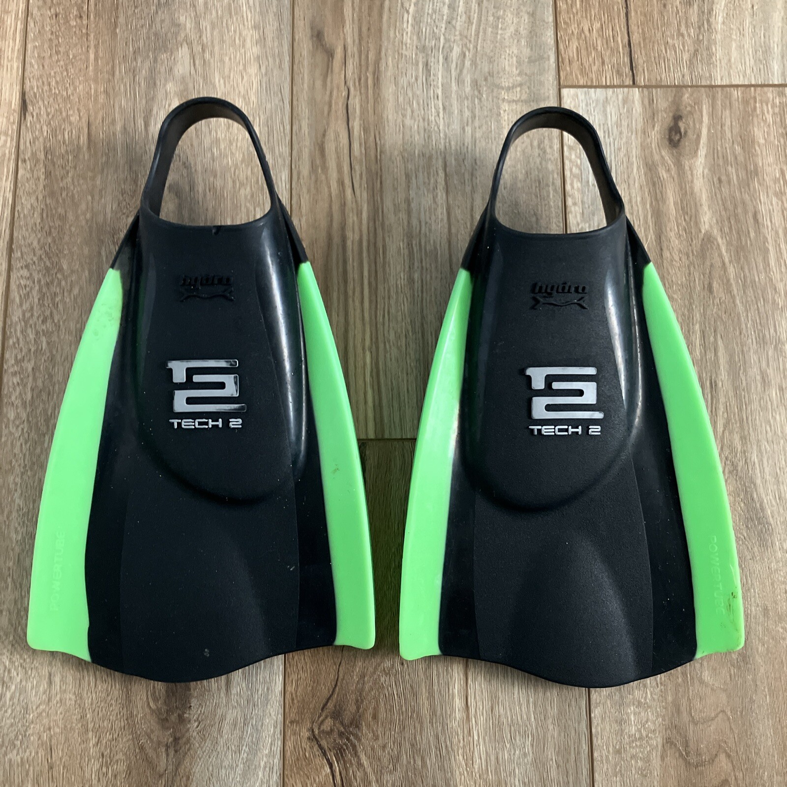 Hydro Tech 2 Body Silicone Pool Ocean Swim Fins Swimming Black Green ...