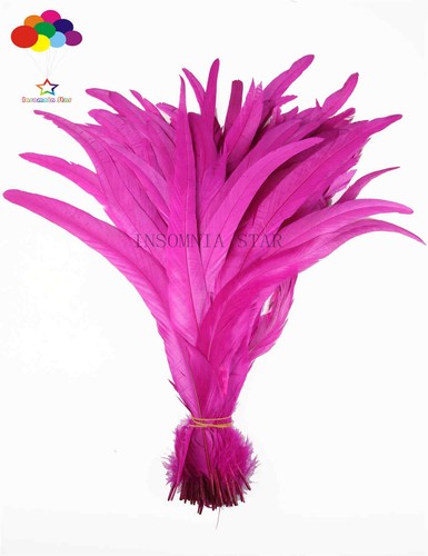 100 pcs beautiful natural Chicken tail feather 25-45cm/10-18inch rose ...