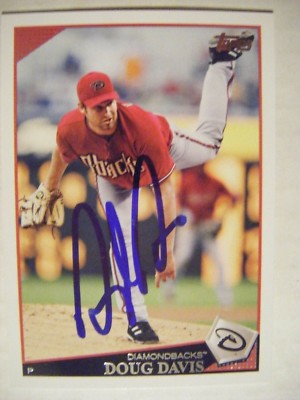 DOUG DAVIS signed DBACKS 2009 Topps baseball card AUTO BREWERS CUBS ...