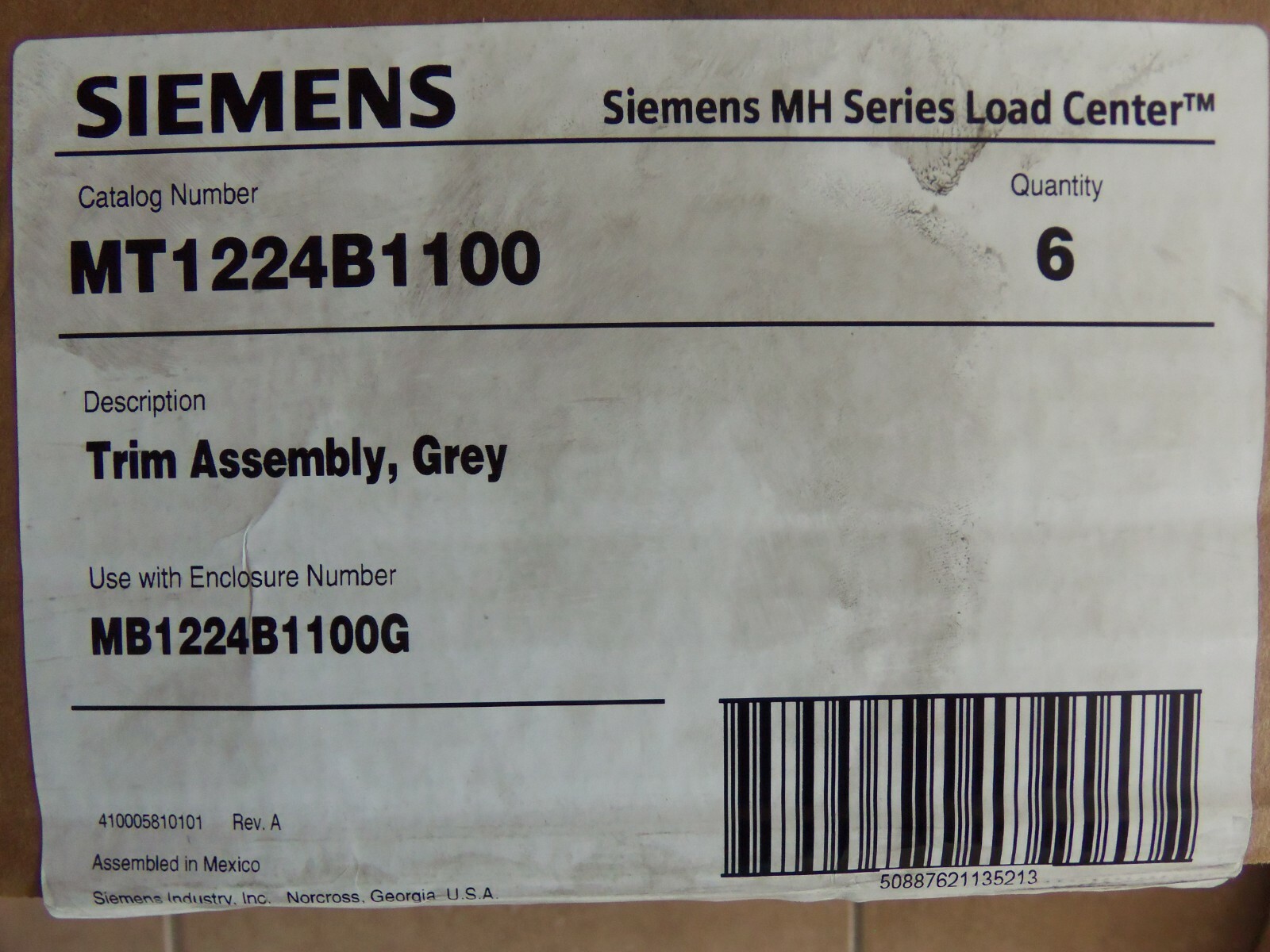 Lot of (6) Siemens Panel Covers Trim Assembly Gray 17.5" .5 ...