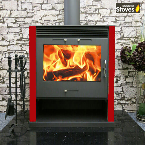 Wood Burning Back Boiler Stove 16kw Ruben Red Multi-fuel Wood Burner | eBay