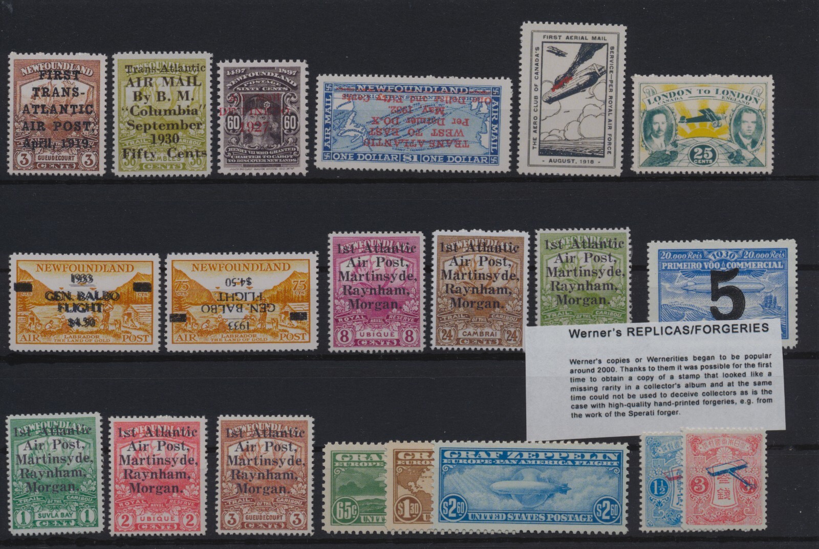 FORGERY - Werner's FORGERY/REPLICA of UNSORTED lot of Airmail stamps | eBay