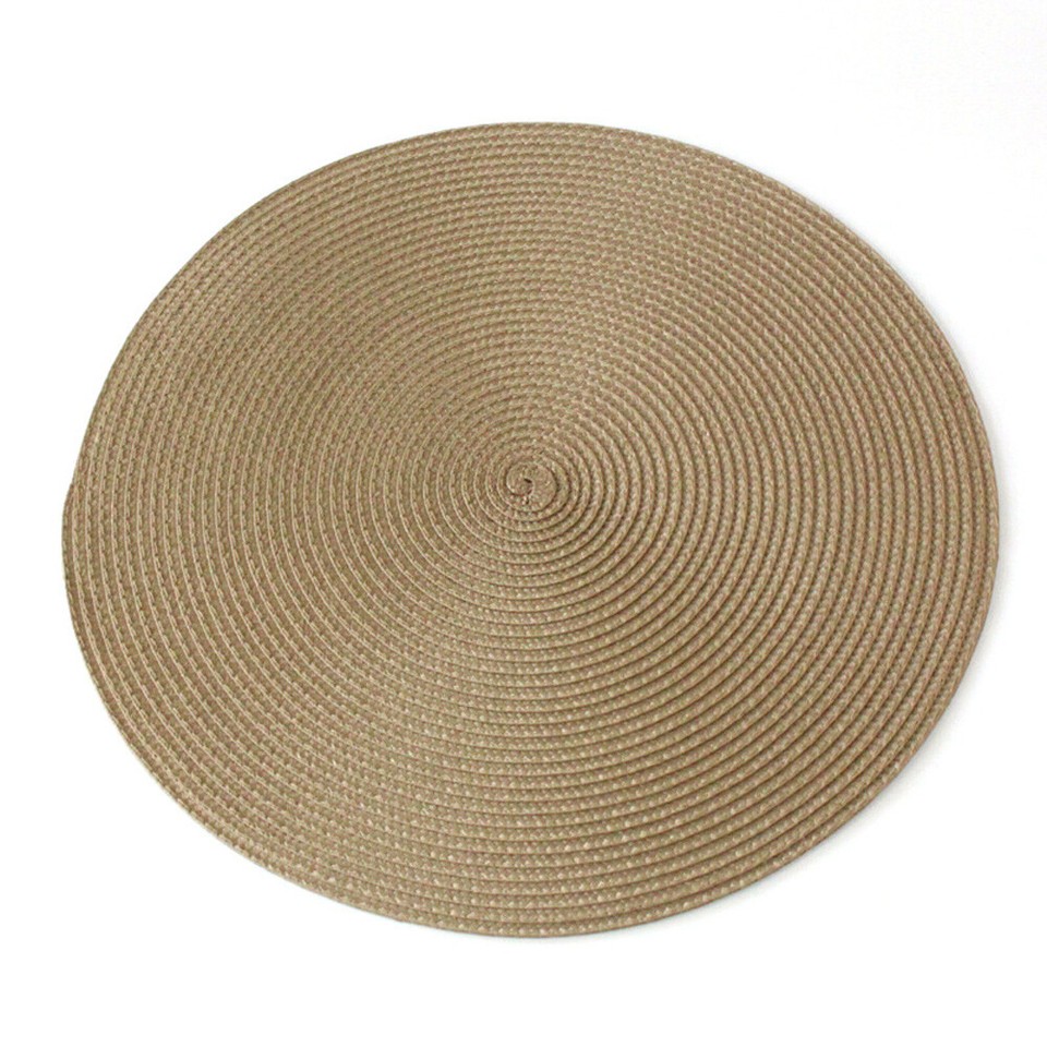4 Pcs Round Jacquard Weaved Non Slip Placemats Dining Table Place Mats ...