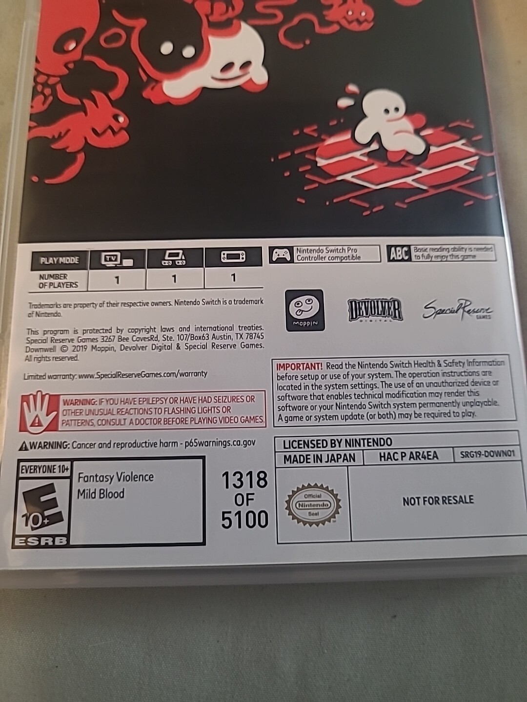 Downwell - Special Reserve Games - Nintendo Switch - Number 1318 Of ...