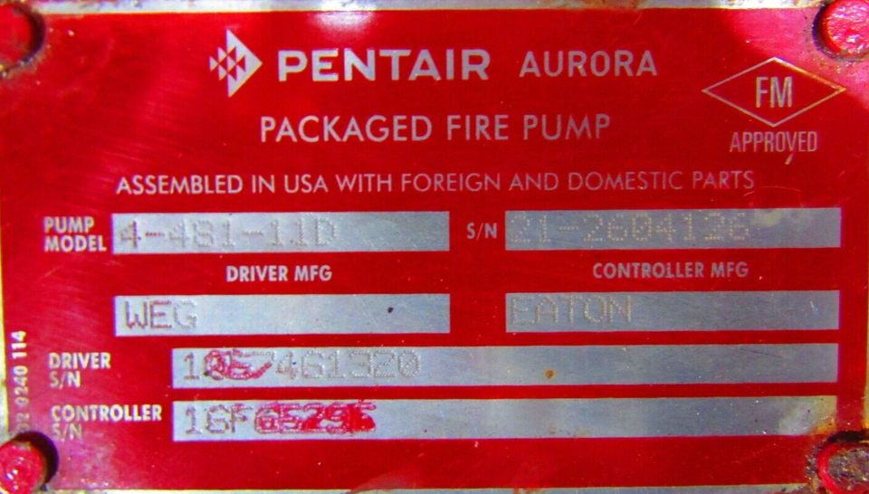 😃 PENTAIR AURORA 5" x 4" SPLIT CASE FIRE PUMP 230/460V 60 HP 750 GPM 4-481-11D | eBay