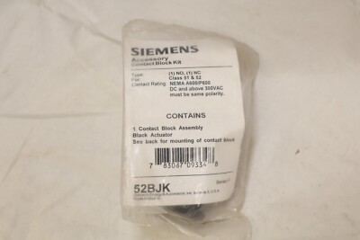 Siemens 52BJK Heavy Duty Contact Block NOS | eBay