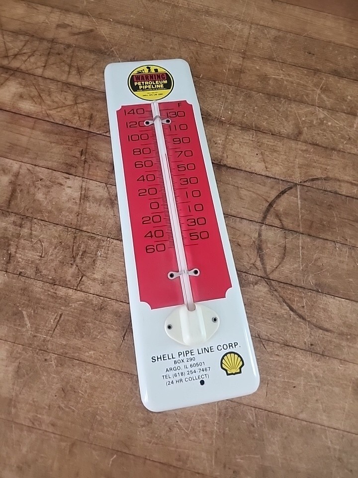 Shell Pipeline Corp Oil Petroleum Advertising Thermometer 11.5" Argo ...