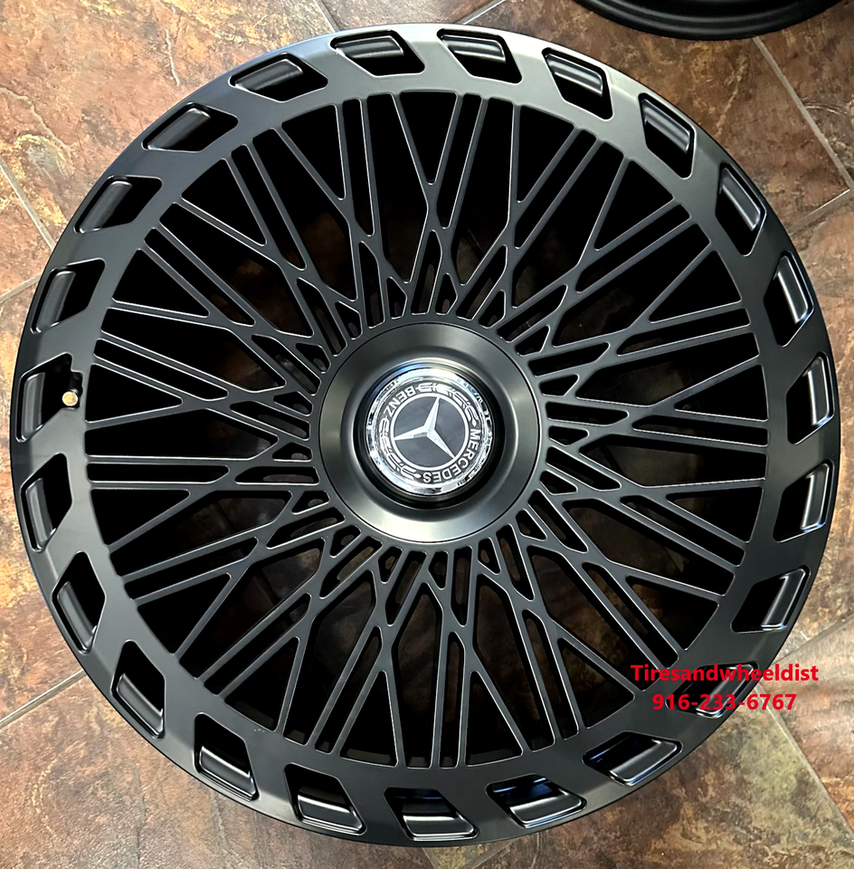24" inch Satin Black Wheels fit Mercedes G55 G Wagon Style Tires G550 ...